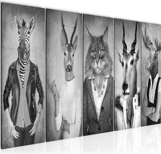 Runa Art Bild Tiere Abstrakt Wandbilder auf Vlies Leinwand 5 Teilig Wanddekoration B&uuml;ro 018356c