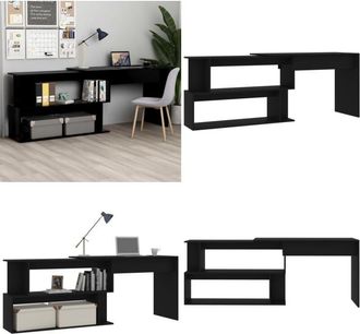 vidaXL Vidaxl - Eckschreibtisch Schwarz 200x50x76 cm Holzwerkstoff - Eckschreibtisch - Schreibtisch Schwarz - Holzwerkstoff Schreibtisch - Drehbares