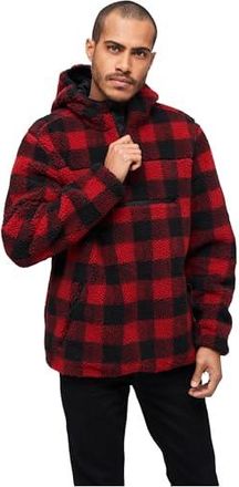 Brandit Teddyfleece Worker Pullover, color: red/black, size: 3XL