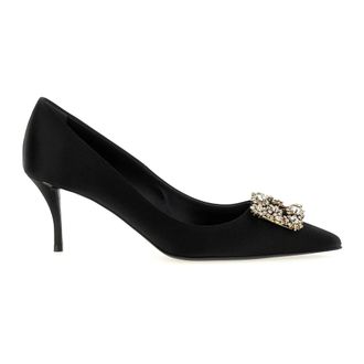 Roger Vivier Femme, Chaussures, Noir, Taille: 42 EU Escarpins Efflorescence en satin