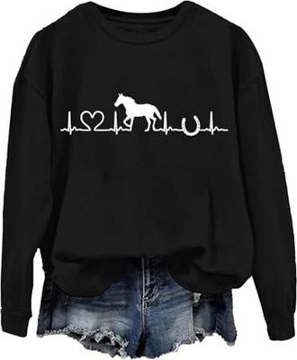 Generic Sweat-shirt pour femme - Imprim&eacute; graphique britannique - Haut surdimensionn&eacute; - Col rond - Manches longues - Automne - Hiver - D&eacute;contract&eacute; - Confortabl