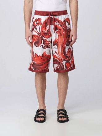 Dolce & Gabbana Short longueur genou en soie &agrave; imprim&eacute; Majolique avec cordon de serrage