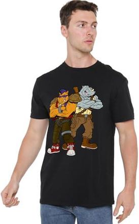 Teenage Mutant Ninja Turtles new boundary designs, inc. TMNT Bebop and Rocksteady Unisex T Shirt, Noir, L Mixte