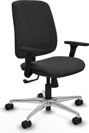 Piqueras y Crespo Schreibtischstuhl mit Alarm-Armen, ausgestattet mit 4 Positionen und Schaumstoff, 65 mm Nylon-Rollen, dunkelgrau