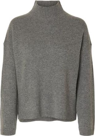 Selected Pull en Maille COL Montant Medium Grey Melange M Medium Grey Melange M