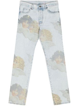 Fiorucci jean droit à imprimé Angel - Bleu
