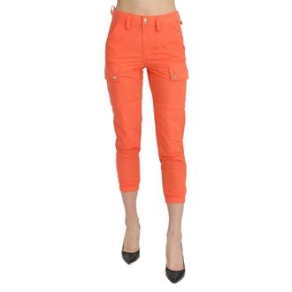 Cycle High Waist Skinny Cropped Stoffhose - - Trousers - Damen - Orange - W27