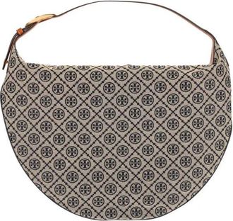 Tory Burch Tory Burch Hobo Bags - T Monogram Balloon Bag, Beige Cotton Blend - Gr. unisize - in Grau - f&uuml;r Damen