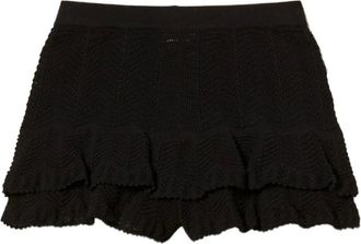 Twinset Femme, Jupes, Noir, Taille: 40 FR Shorts &agrave; Volants en Tricot