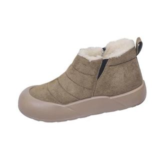 Generic Bottes dhiver pour femme avec doublure en polaire - Chaudes - &Eacute;l&eacute;gantes et d&eacute;contract&eacute;es - Bout rond - Talon plat - Confortables - &Agrave; enfiler - Classiq