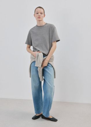 Mango T-shirt en coton oversize gris chin&eacute; moyen - Femme - XXS - MANGO