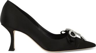 Jimmy Choo London escarpins Auria &agrave; noeud en cristal - Noir