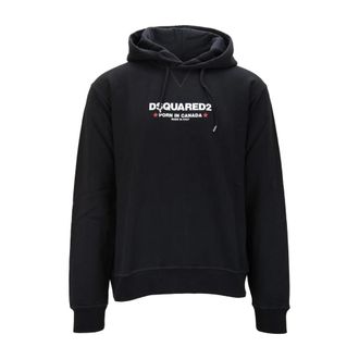 Dsquared2 Kapuzenpullover mit Kontrastdruck - - Sweatshirts & Hoodies - Herren - Schwarzk - 2XL