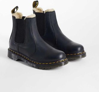 Dr. Martens 2976 Leonore - Bottines Chelsea doubl&eacute;es de fausse fourrure - Noir