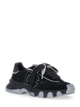 Dolce & Gabbana Womens Sneakers Low Top Black Suede Elastane Trainers