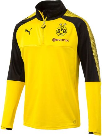 Puma Herren T-Shirt BVB 1/4 Training Top with Sponsor Logo, Cyber Yellow-puma Black, S, 751777 01