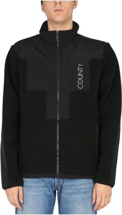 Marcelo Burlon Homme, Vestes, Noir, Taille: L Veste Sweat Zipp&eacute;e
