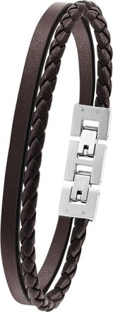 Tom Tailor Tom Tailor Armband f&uuml;r Herren, Edelstahl und Leder, 20+1,5 cm, braun, Geschenkidee, Armschmuck, Herrenschmuck, 2100698