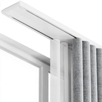 Generic Gardinenschiene 2 Läufig Deckenmontage Alu, Doppelte Vorhangstangen-Deckenbefestigung, Doppelläufige Vorhangschiene mit Leiser Gleitfunktion für Wohnz