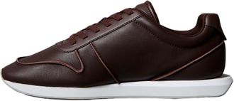 Calvin Klein Herren Retro Runner Lace Up LTH Pinch Ym0Ym01455 Low Top, RED (Bordeaux/Oyster/White/Desert Taupe), 44.5 EU