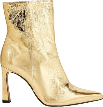 8 by YOOX METALLIC LEATHER POINTY-TOE ANKLE BOOT