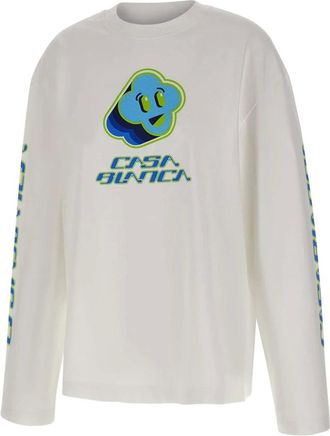 Casablanca Femme, Tops, Blanc, Taille: 40 FR Smiley Future Sweater