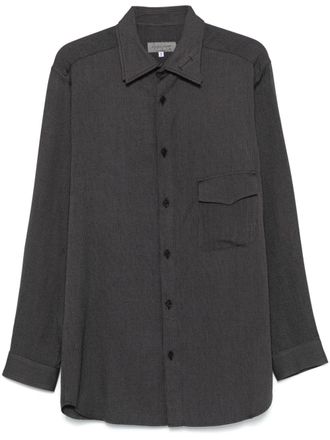 Yohji Yamamoto short &agrave; motif de chevrons - Gris