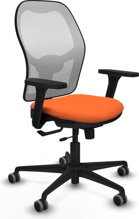 Piqueras y Crespo B&uuml;rostuhl, Orange, mit 3D-Armlehnen, h&ouml;henverstellbare Lendenwirbelst&uuml;tze, ausgestattet mit Syncro/Traslack und injiziertem Schaumstoff, mit Rollen vo