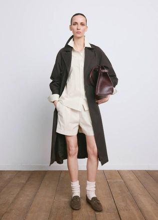 Mango Short coton taille &eacute;lastique &eacute;cru - Femme - S - MANGO