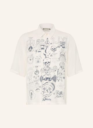 AllSaints Allsaints Kurzarm-Hemd Ignis Oversized Fit beige