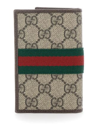 Gucci Mens Wallet Ophidia Beige Leather Polyurethane