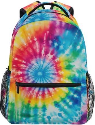 Generic Tie-Dye Rainbow Bleu Cartables Scolaires Unisexe Sacs A Dos Loisir Sac &Agrave; Dos Pour Plein Air Homme D&eacute;placements 29X40Cm