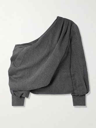Emilia Wickstead Haut Asym&eacute;trique En Laine &Agrave; Drap&eacute; Alida - Gris