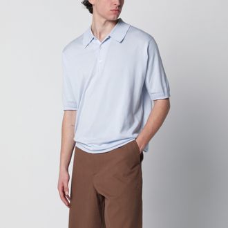 John Smedley Isis Baumwollpolo in Hellblau