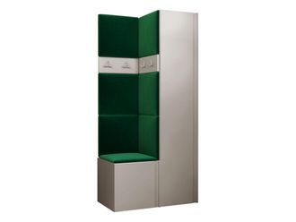 Mirjan24 Garderoben-Set Monati XXIV, Kleiderschrank, Schuhschrank mit 3 F&auml;cher, 2X Kleiderhakenbrett, Gepolstertes Paneel/Wandpaneel, 4 Doppelhaken, Flurgarder