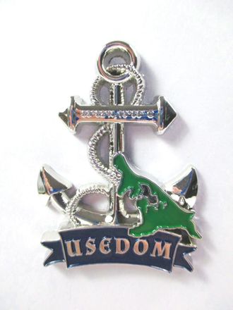 Generic Usedom Magnet Metall Souvenir Germany Deutschland Anker Inselumriß