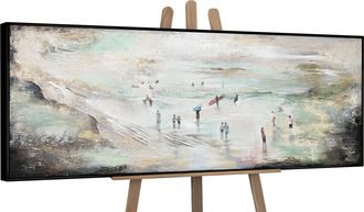 Yohji Yamamoto Art XXL Abstrakt Acryl Gemälde auf Leinwand mit Rahmen Wellenreiten handgemalte Wandbilder Wohnzimmer modern Wohndekor Strand Bilder echte Kunst 150x5