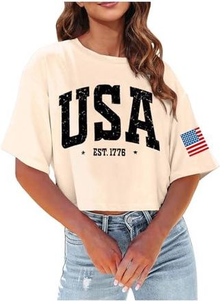 Generic Hauts courts d&eacute;contract&eacute;s pour femmes graphique 2025 coupe ample t-shirts courts mignons &agrave; manches courtes demi-chemises tendance mignons t-shirts ten