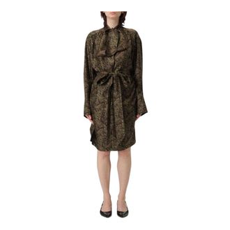 Saint Laurent Elegantes Paisley Seiden Minikleid - - Dresses - Damen - Gr&uuml;n - M