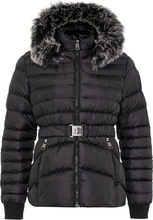 Cipo & Baxx Damen Mantel WM132 Schwarz - Modische Winterjacke mit warmem Futter, figurbetontem Schnitt und funktionalen Details für kalte Tage und stilvolle Outfi