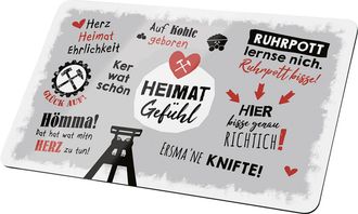 Gilde Gilde - 44570 - Fr&uuml;hst&uuml;cksbrettchen, Heimatgef&uuml;hl, Ruhrpott, Resopal, 23,5cm x 14,5cm, grau