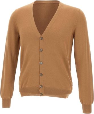 Gran Sasso Homme, Pulls, Brun, Taille: S Cardigan Laine Mérinos