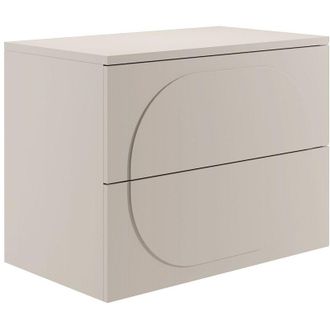 Vente-Unique Vente-Unique - Meuble sous vasque suspendu 80 cm - 2 tiroirs soft close - Mdf beige - Design minimaliste &eacute;co-responsable fabriqu&eacute; en Europe