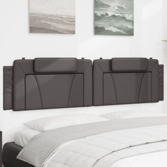 vidaXL Coussin de t&ecirc;te de lit gris 200 cm similicuir Vidaxl