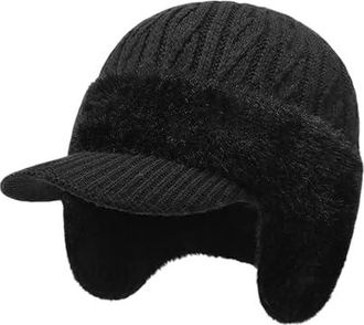 Generico Bonnet tricot&eacute; pour femme - Peluche 24 x 24 cm, chapeau dhiver chaud, doux confort | design respirant, bonnet doux en peluche, bonnet respirant pour l