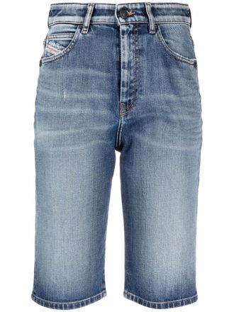 Diesel Knielange Jeans-Shorts - Blau