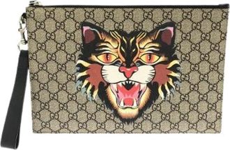 Gucci Sac pochette en toile GG Supreme Pre-owned - Femme - Pre-owned - Beige - Taille: ONE Size