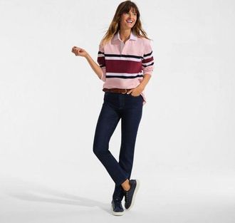 Lands End Rugbyshirt, Classic Fit, Herren, Gr&ouml;&szlig;e:44-46 regular, Pink, Baumwolle, by Lands End