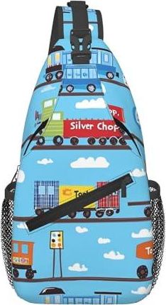 Generic Sacoche Homme Bandouliere Train, dessin anim&eacute;, camion mignon R&eacute;glable Sac &agrave; Bandouli&egrave;re L&eacute;ger Crossbody Bag pour &eacute;cole Camping Voyage