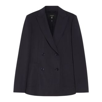 Max Mara Femme, Vestes, Bleu, Taille: 38 FR Blazer Croisé en Laine Stretch